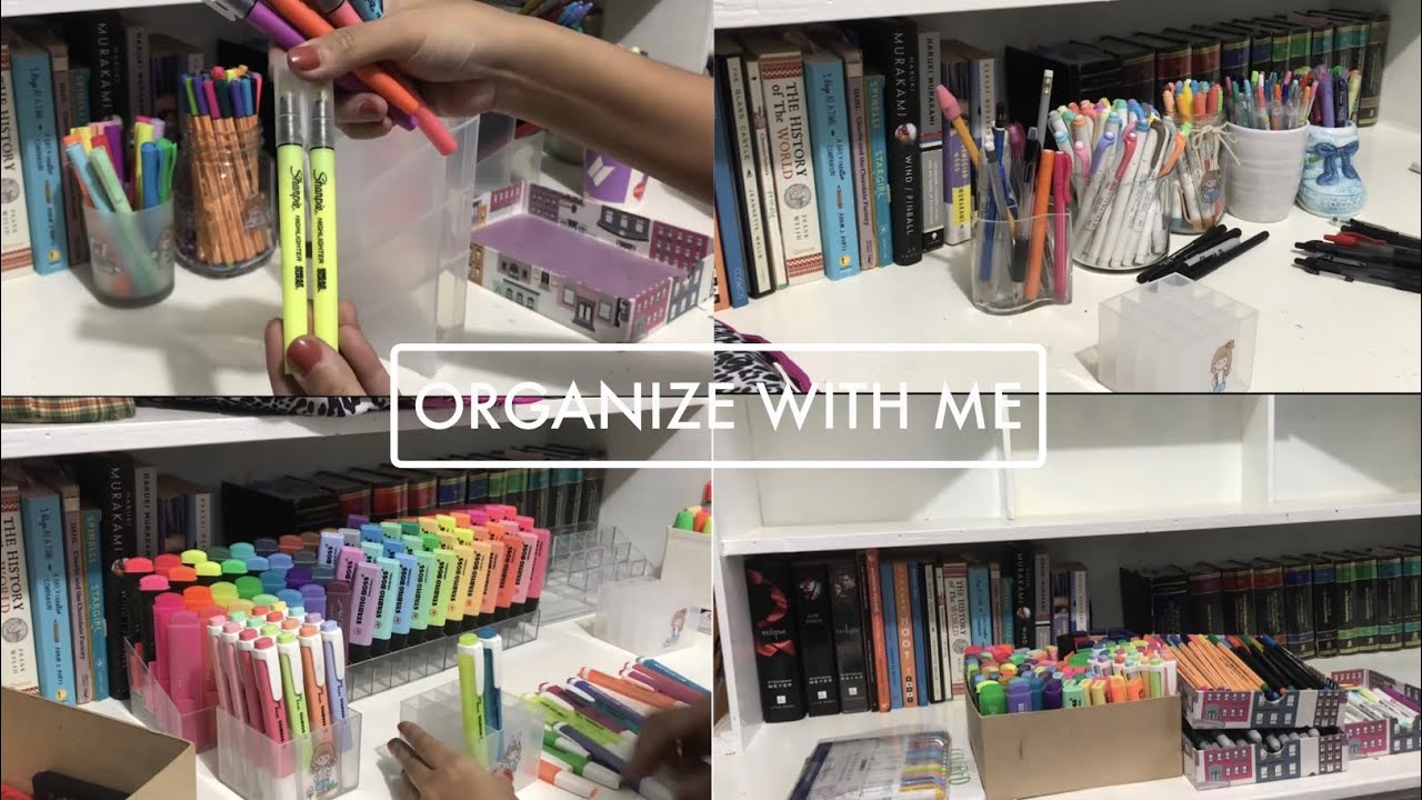 ORGANIZE WITH ME - organizing my pen and stationery collection, desk ...