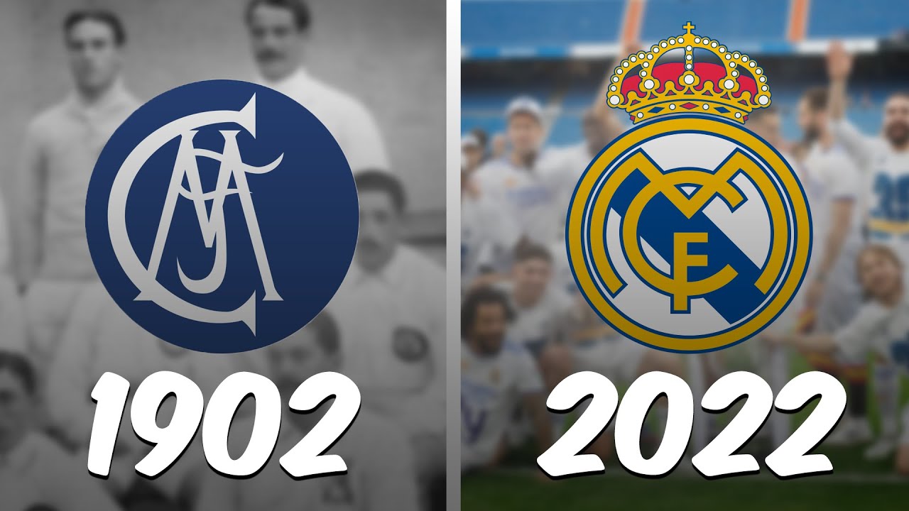 The Evolution of Real Madrid Logo | 1902-2022 Logo History - YouTube