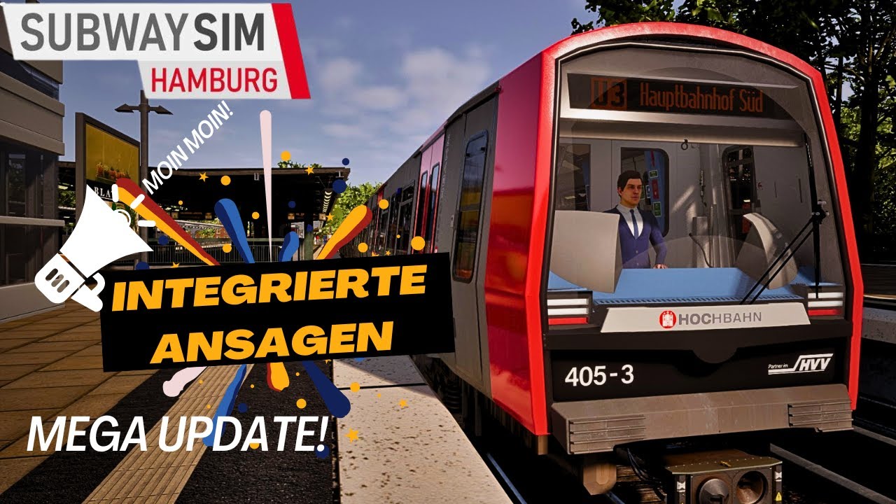 Subway Sim Hamburg | MEGA-UPDATE | U3 Barmbek | INTEGRIERTE ANSAGEN ...
