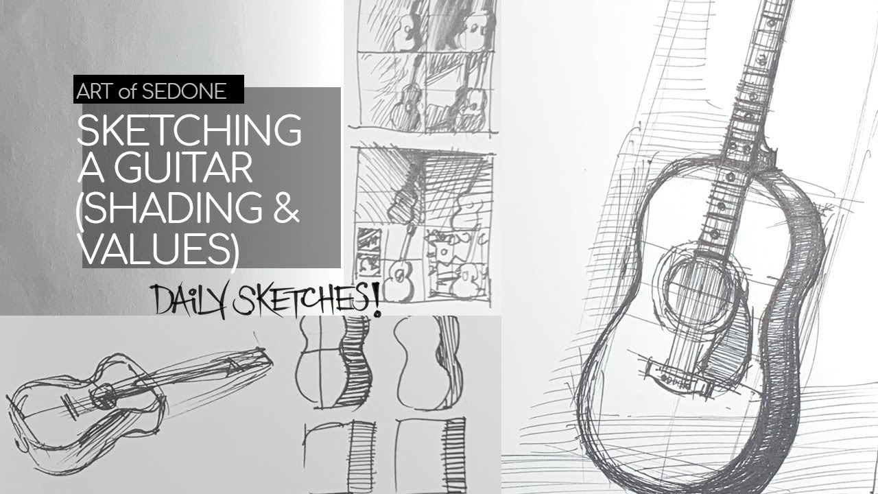 Sketching A Guitar (Shading And Values) - YouTube