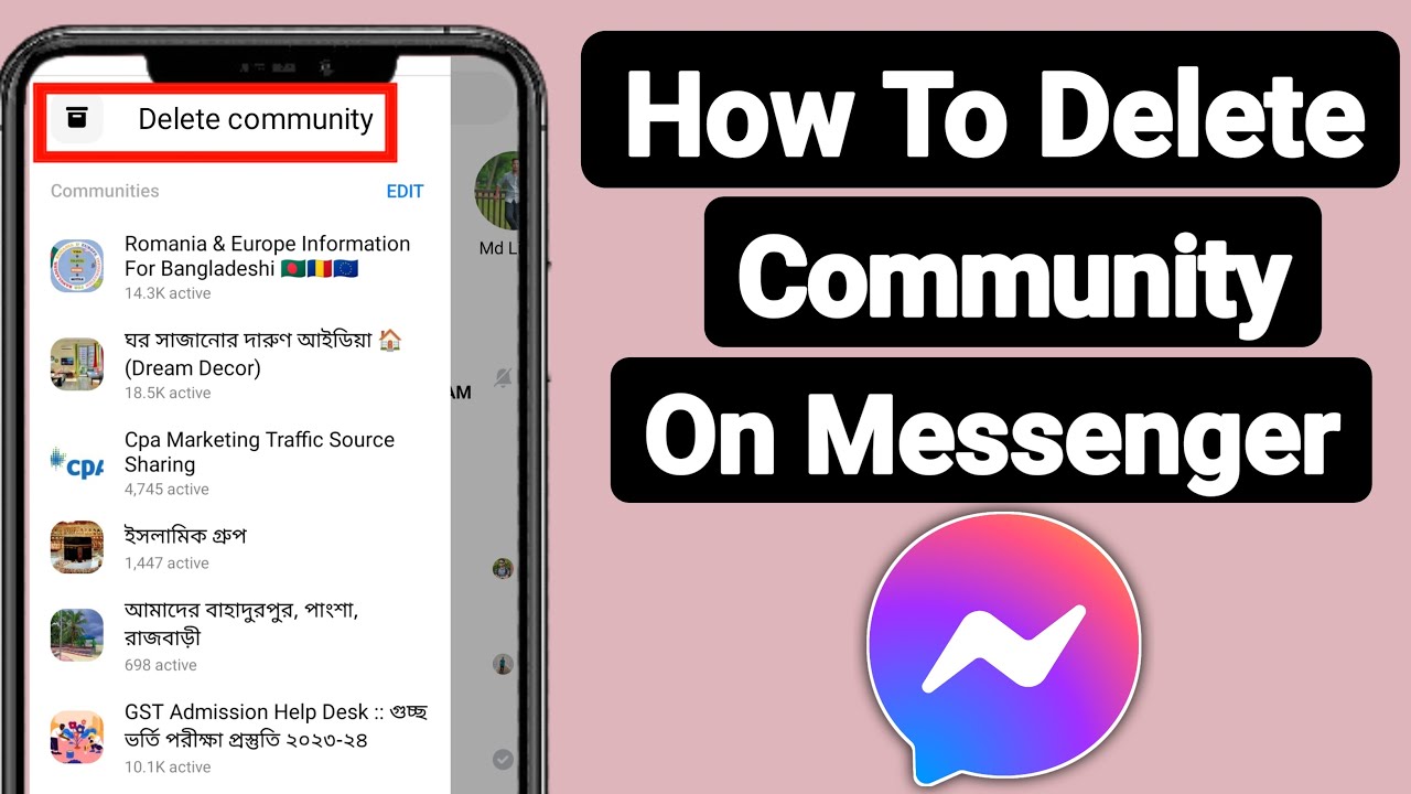 How to delete Facebook messenger community | Community hide on ...