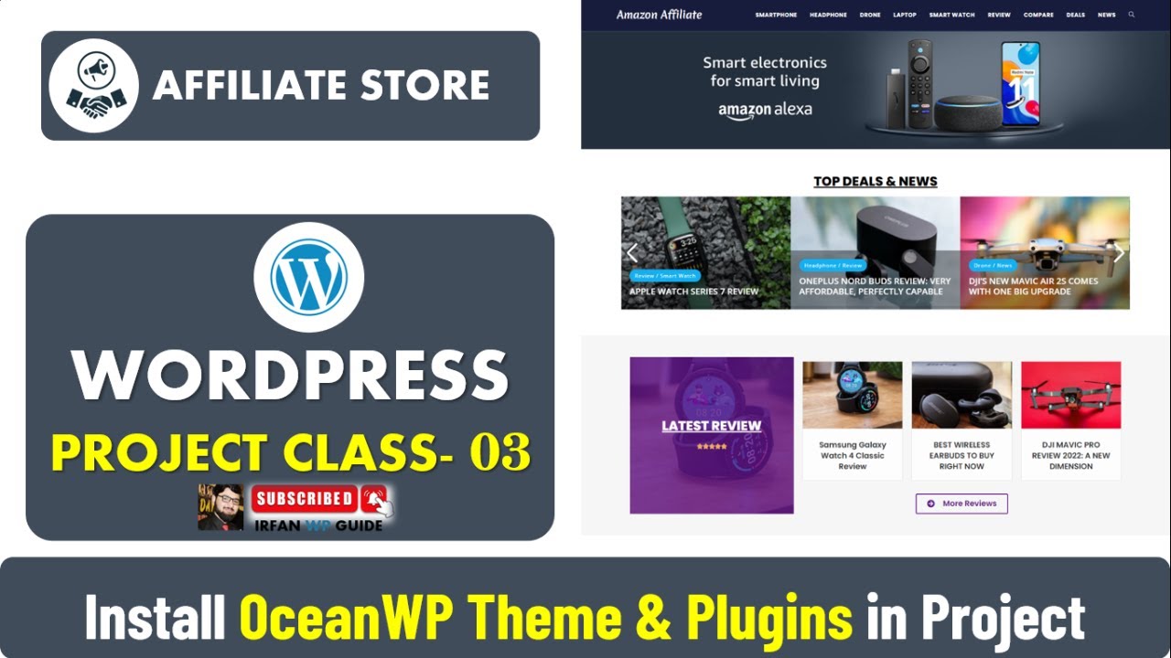 Affiliate Marketing Website Class 03 - Install Oceanwp Theme - Install WordPress Plugins in ...