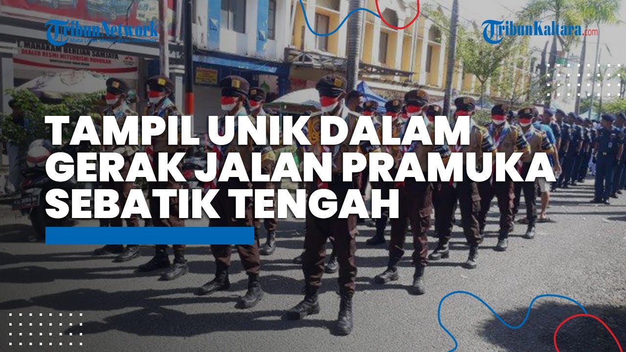 Unik! Peserta Gerak Jalan Pramuka Sebatik Tengah, Pakai Kain Hitam ...