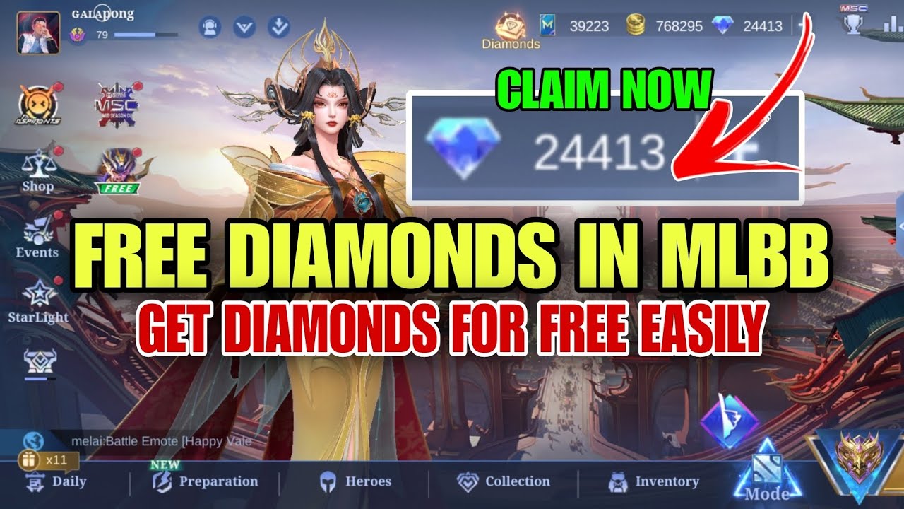 FREE DIAMONDS IN MLBB TUTORIAL💙HOW TO GET DIAMONDS FOR FREE EASILY 👌 ...