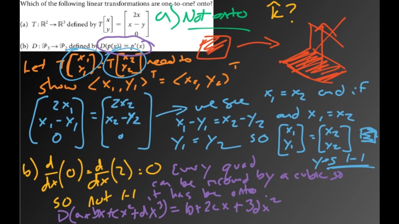 Ch 6.8 - Linear Algebra - 1-1 And Onto Maps - YouTube