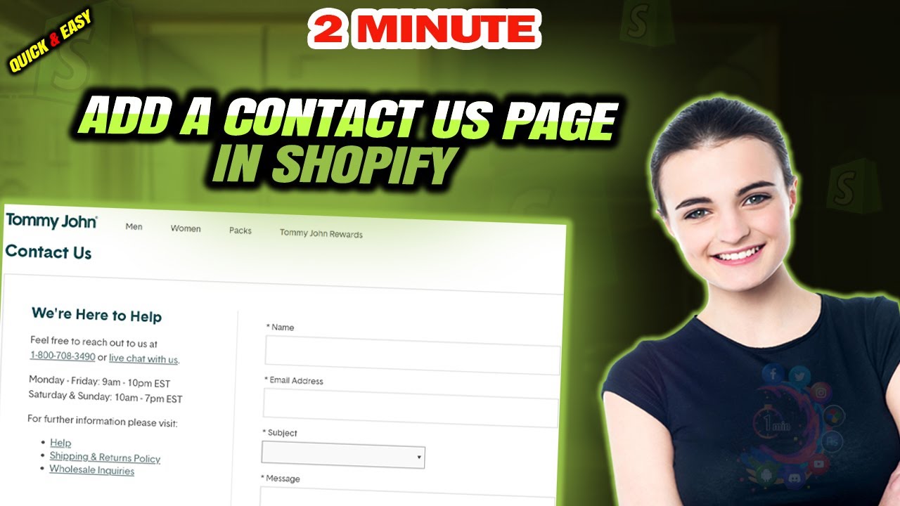 How to add a contact us page in shopify 2026 (Quick & Easy) - YouTube