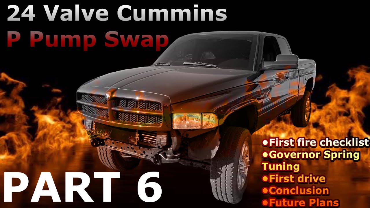 24 Valve Cummins P Pump Swap PART 6: First fire, Gov Spring Adjustments ...