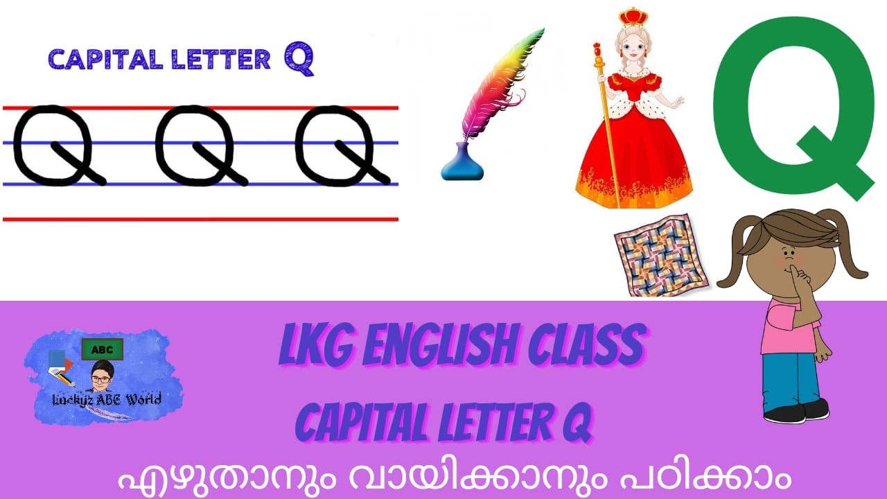 Uppercase Q/Learn to write capital letter Q in four line book_nursery ...