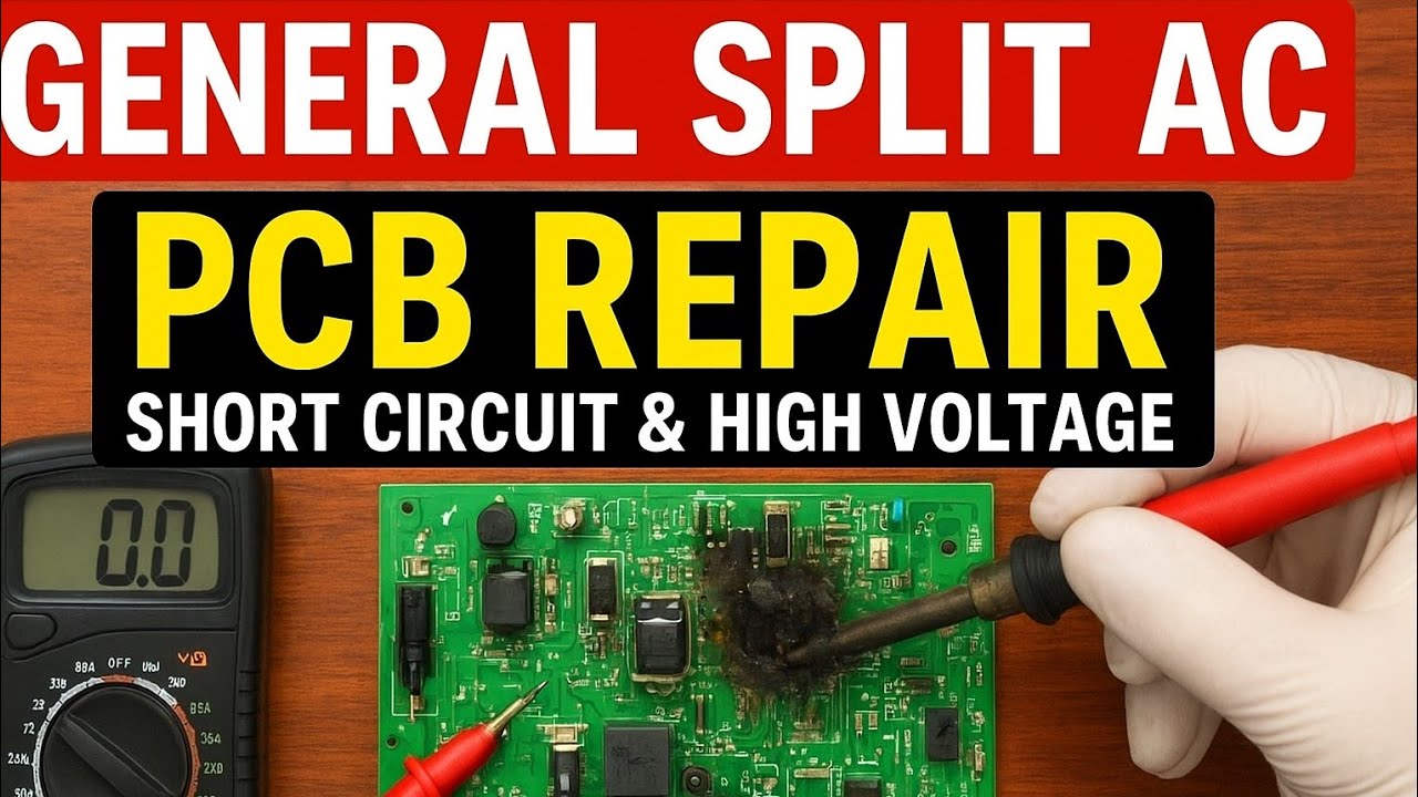 How to Repair Split AC PCB | Short Circuit & High Voltage Problem Fix ...