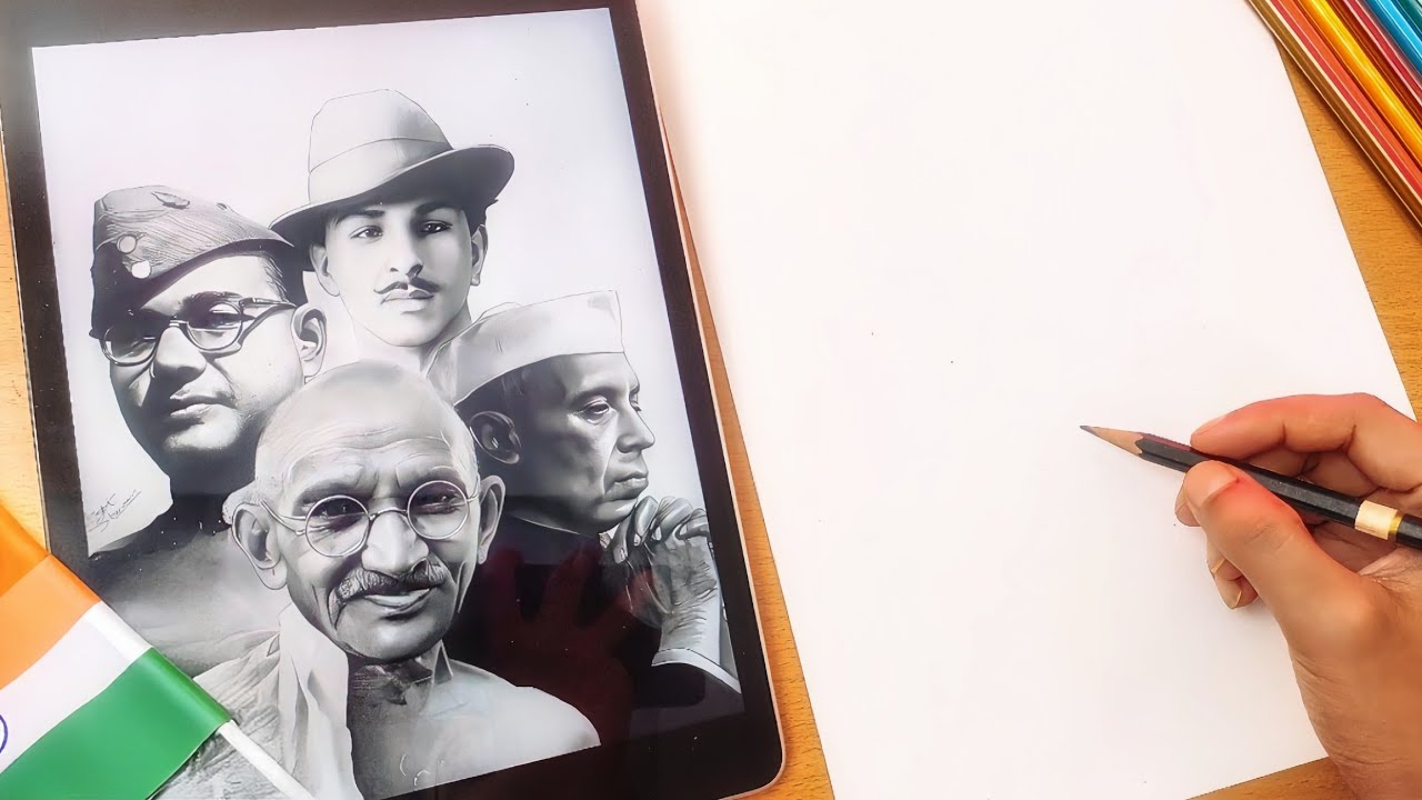 Easy Independence Day Drawing 🇮🇳 || Independence Day Drawing || 15 ...