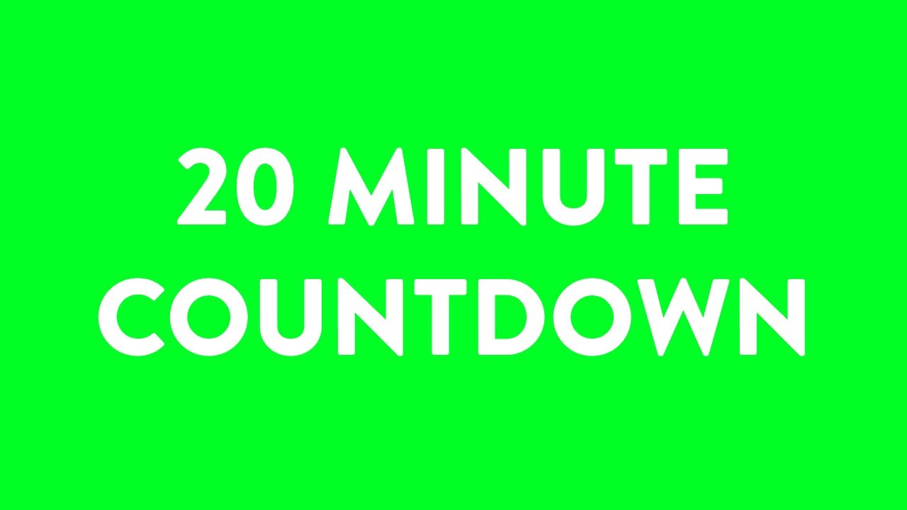 Green screen countdown timer - 20 minutes - YouTube