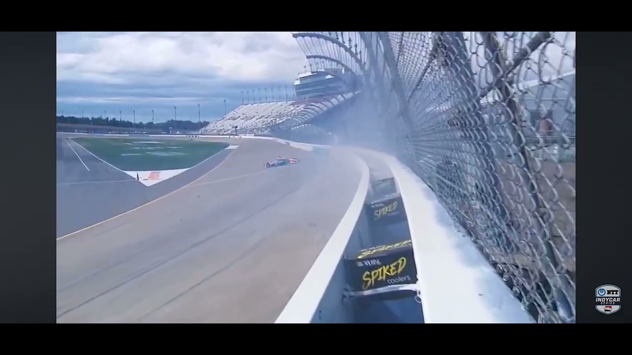 Nolan Siegel Big Crash-2024 Indycar Practice 1 at Nashville - YouTube