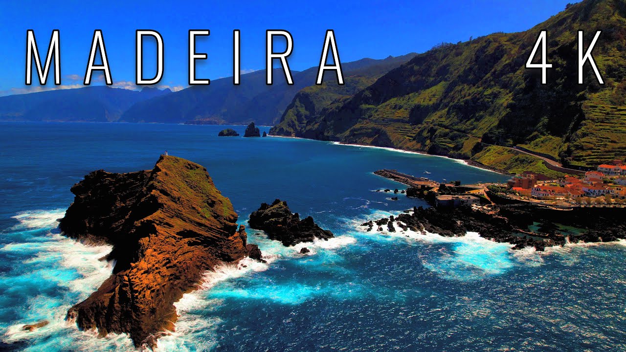 Flying over MADEIRA 4K, Scenic Relaxing, Calming Music, Stress Relief ...