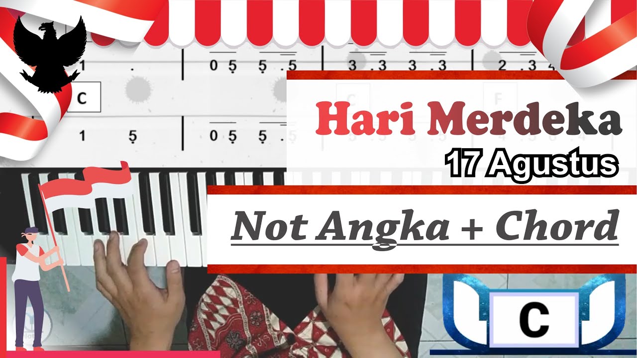 Hari Merdeka / 17 Agustus - H. Mutahar | Keyboard Tutorial Cover in C ...