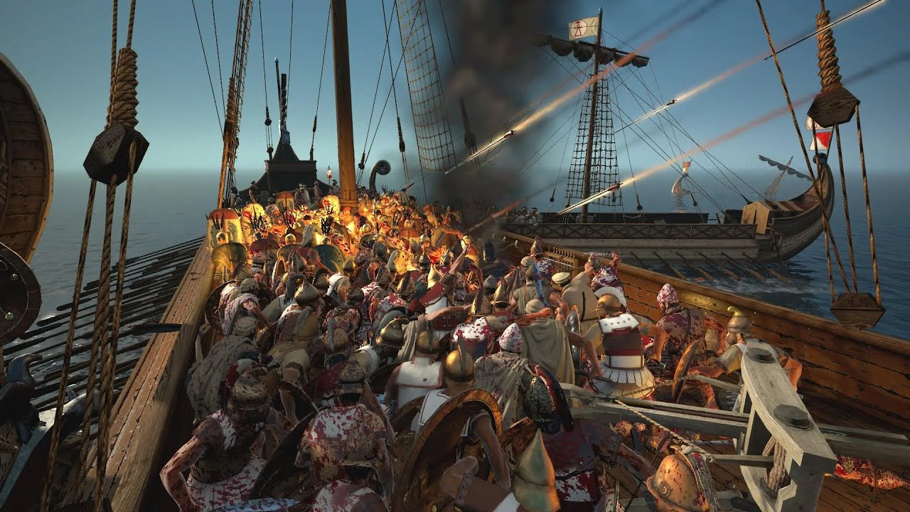 Massive Fleet Of Carthaginian Ships Out Flank The Romans - YouTube