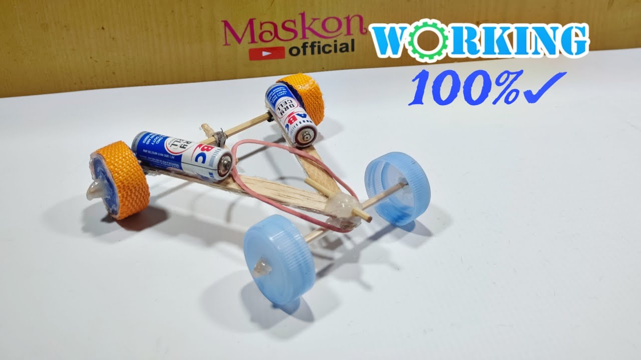 tutorial on making a car with rubber power / creative || diy - YouTube