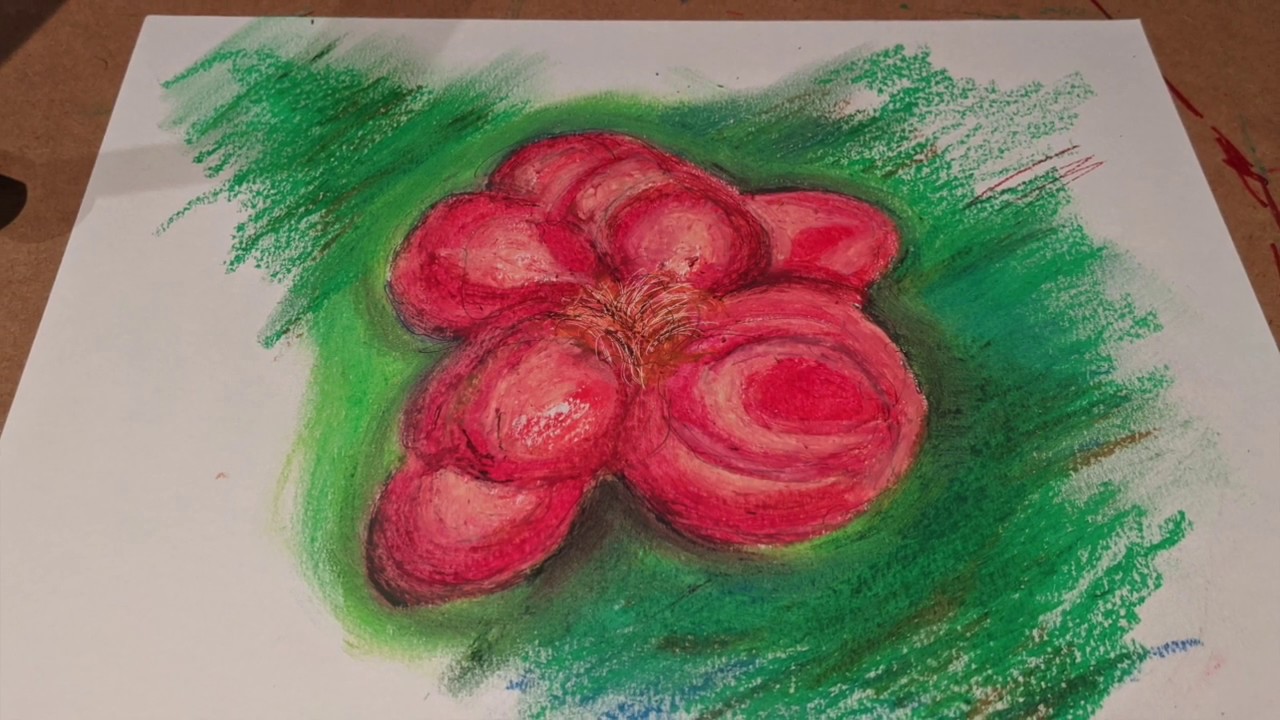 How to draw an Oil Pastel Flower - YouTube