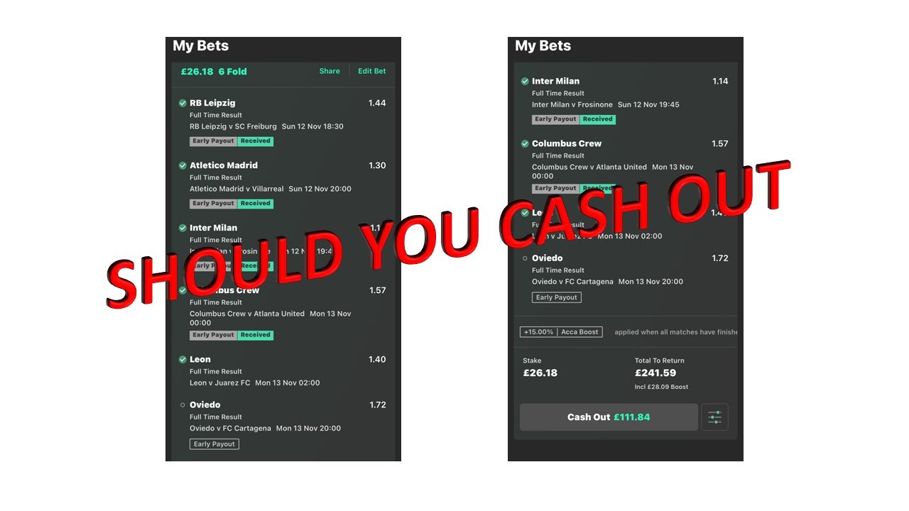 Should you cash out a bet? - YouTube