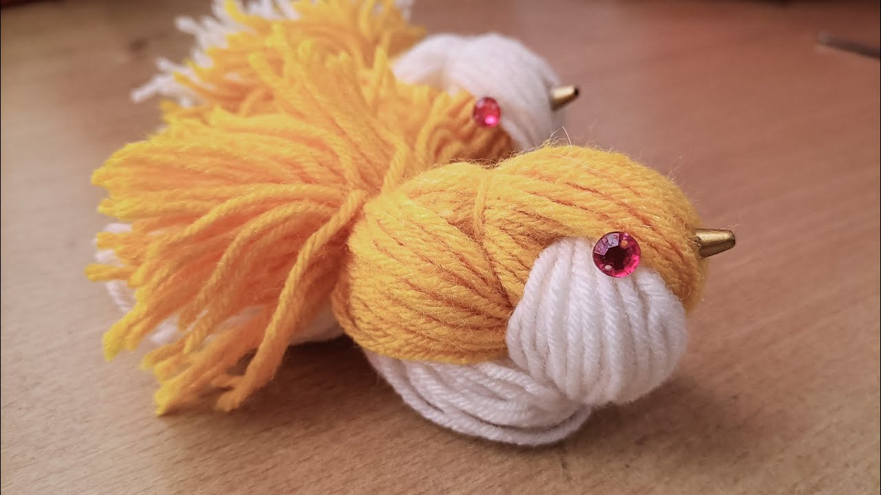 Easy woolen bird craft making/Making woolen Birds/woolen craft - YouTube