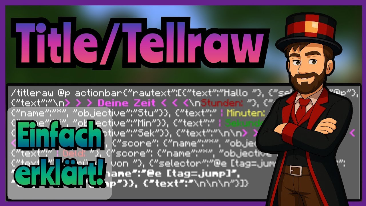 Titleraw & Tellraw Command Tutorial, eigene rawtexte schreiben lernen ...