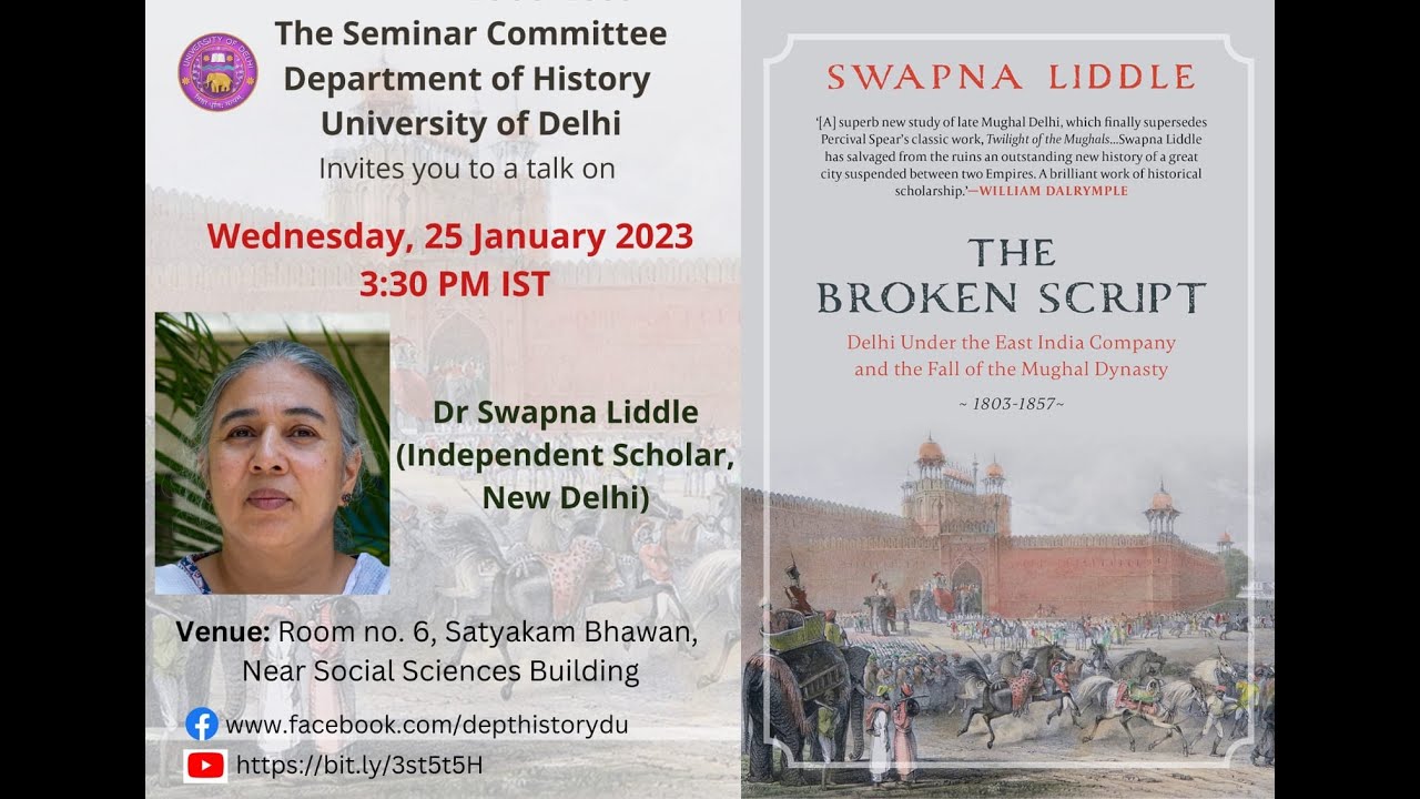 Seminar: Dr. Swapna Liddle on her book, "The Broken Script" - YouTube