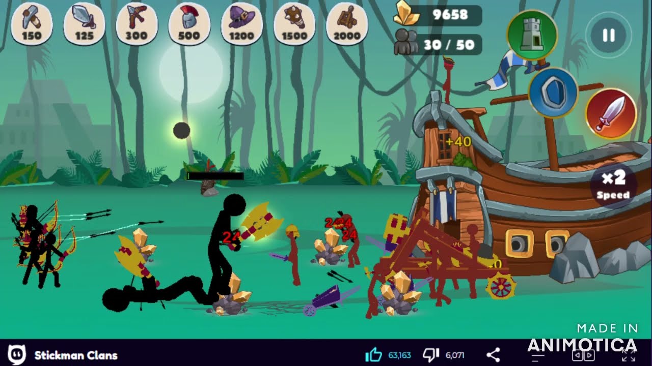 Enjoy boy is playing crazy games | Stickman clans | part 2 - YouTube