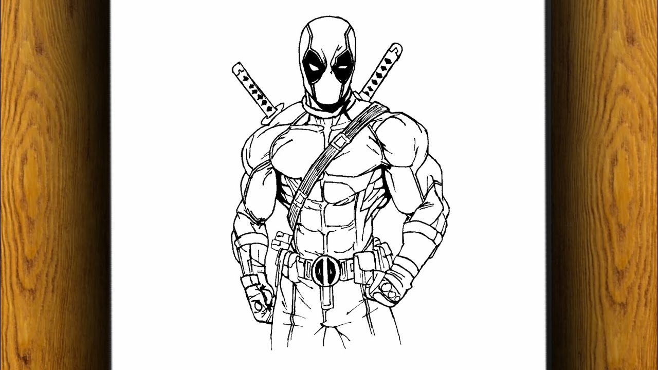 How to draw Deadpool drawing easy for beginners | step by step tutorial ...