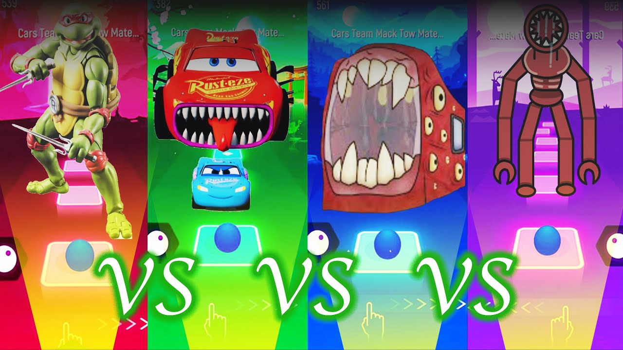 Tiles Hop | Ninja Turtles vs McQueen Exe vs Train Eater vs Figure | Edm ...