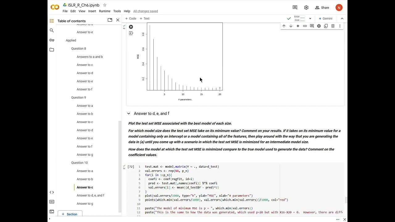 Intro to Statistical Learning (2nd Ed), Solution to Problem 6.10A - YouTube