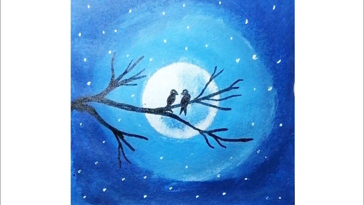 Easy Moon Painting idea step by step for beginner's || Acrylic Moon ...