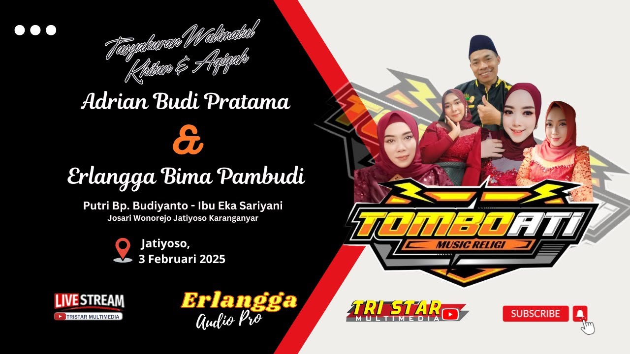 🔴LIVE TASYAKURAN ADRIAN & ERLANGGA // REBANA TOMBO ATI // ERLANGGA ...