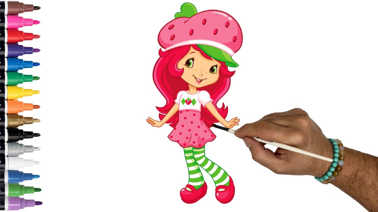 How To Draw a Strawberry Shortcake Girl Çilek Kız - YouTube