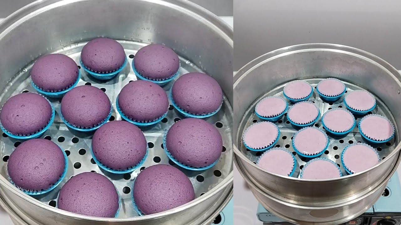 Steamed Ube cupcake recipe - YouTube
