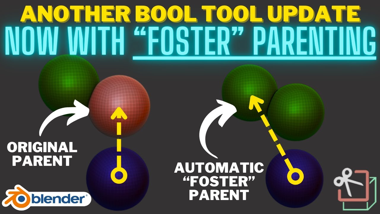 Foster Parenting with Bool Tool in Blender - Another GREAT update ...
