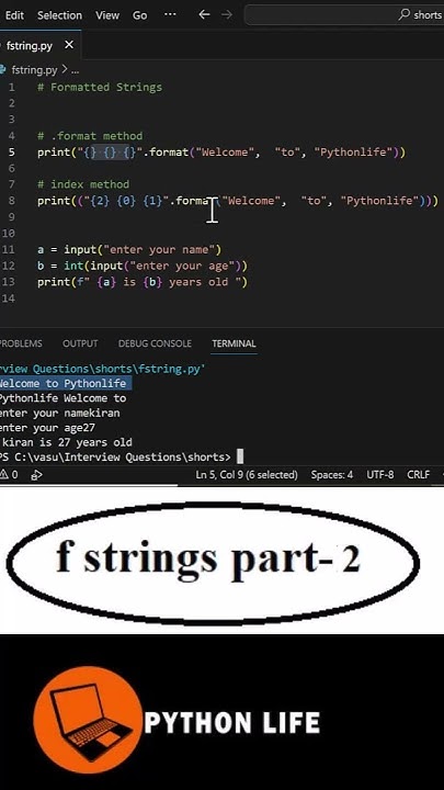 Fstring Python In Telugu Youtube