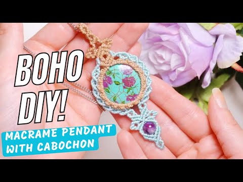 Macrame pendant tutorial | DIY macrame necklace with gemstone | DIY ...