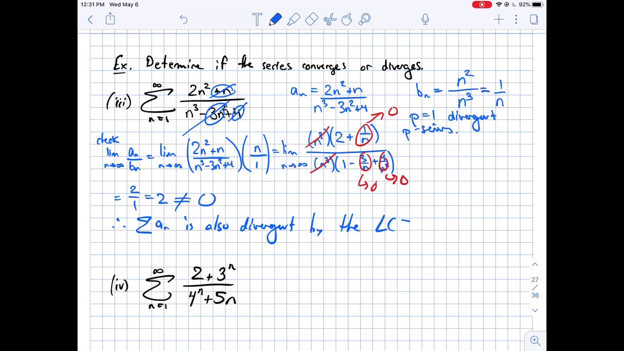 The Limit Comparison Test: Examples - YouTube