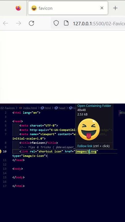 How To Add Favicon To Our Website Tips And Tricks 2 Html Css Html Css Javascript Shorts 0025