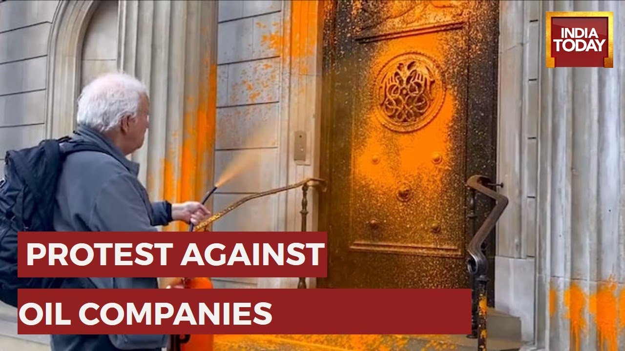 Climate Activists Paint Landmark Building Orange In London To Protest ...