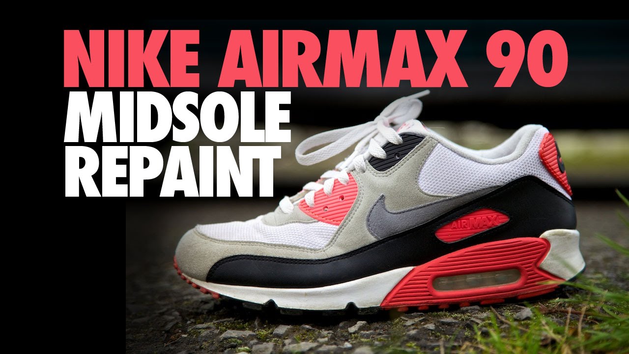 Repainting Nike Air Max 90 Infrared Midsoles with @angelusdirect Paints ...