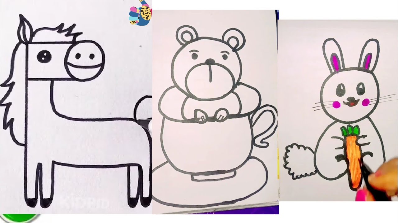 Amazing and Easy drawing ideas for kids, Painting and Coloring For Kids ...