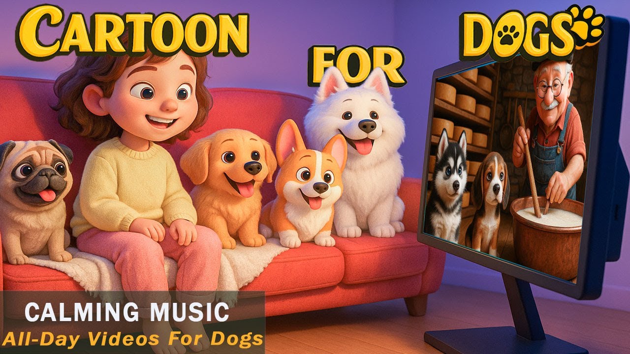 Dog Cartoons: Anti-Anxiety & Boredom TV for Dogs when Home Alone | Fun ...