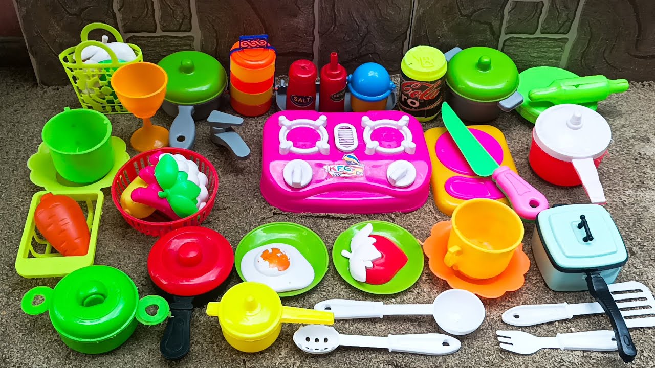 unboxing miniature plastic kitchen set | masak realistic kitchen ...