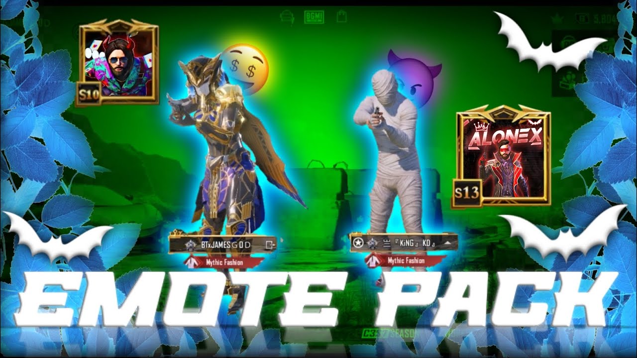 BGMI Duo Emote Pack free to use @btxjamesgod MYTHIC EMOTES PACK🔥BGMI😈 ...