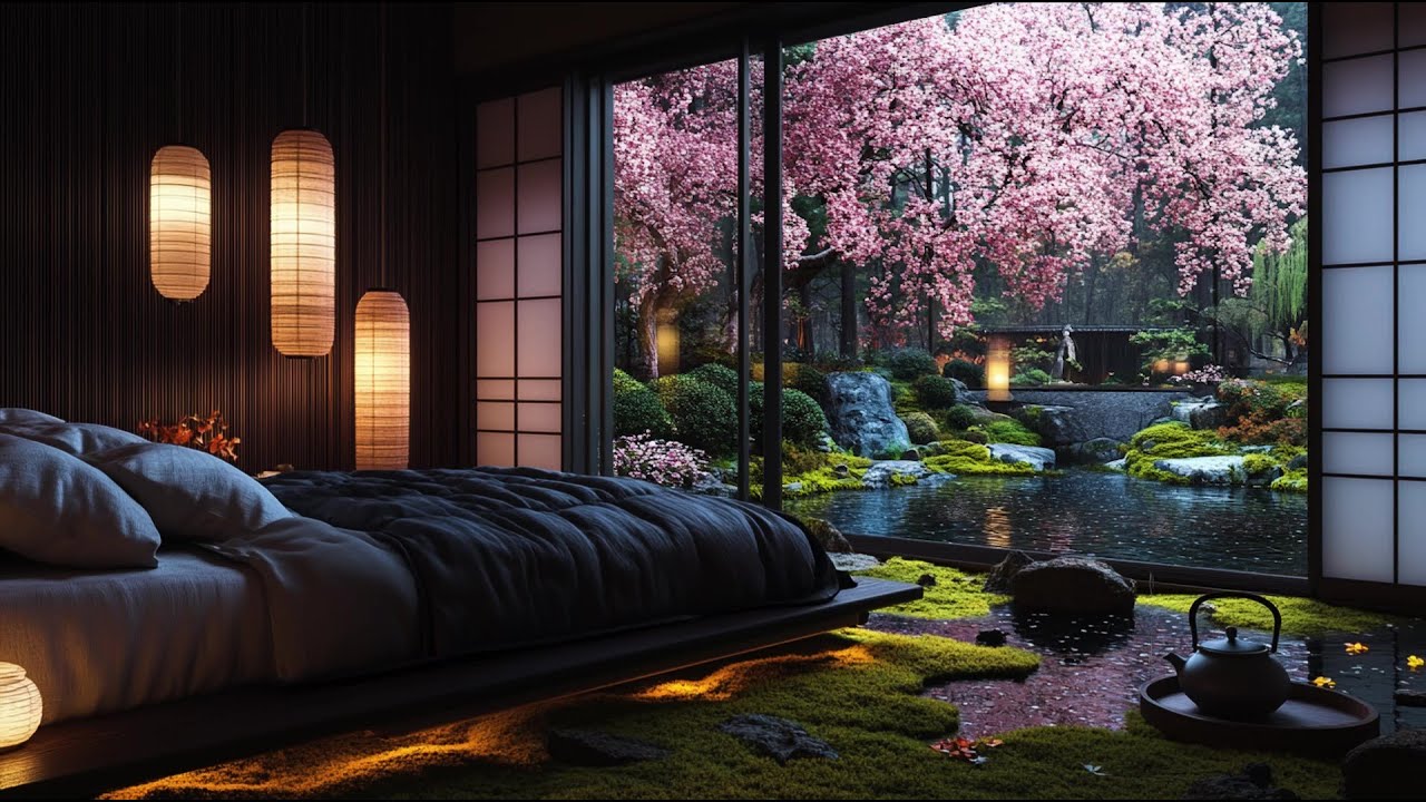 Peaceful Rain in Kyoto - Zen Atmosphere for Study Sleep Healing and ...