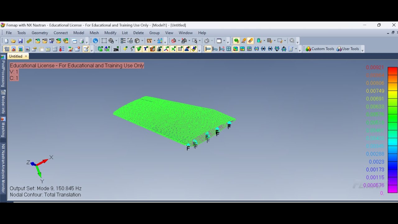 Natural frequencies aircraft wing analysis with Femap(Nastran) - YouTube