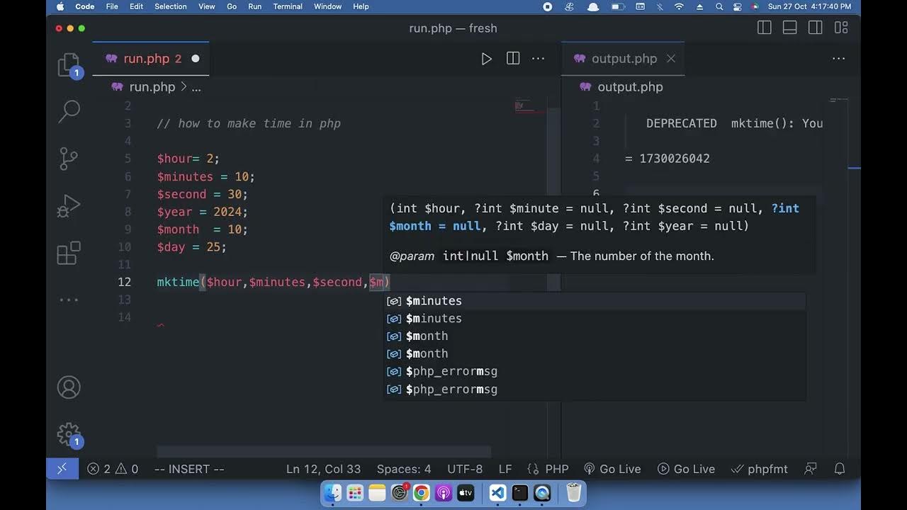 How to make time using mktime function - YouTube