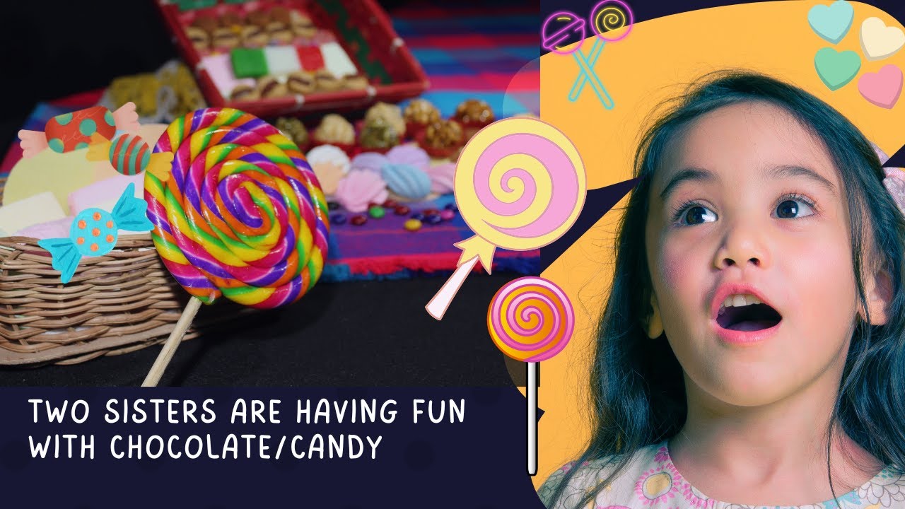 Two sisters are having fun with chocolate/candy - YouTube