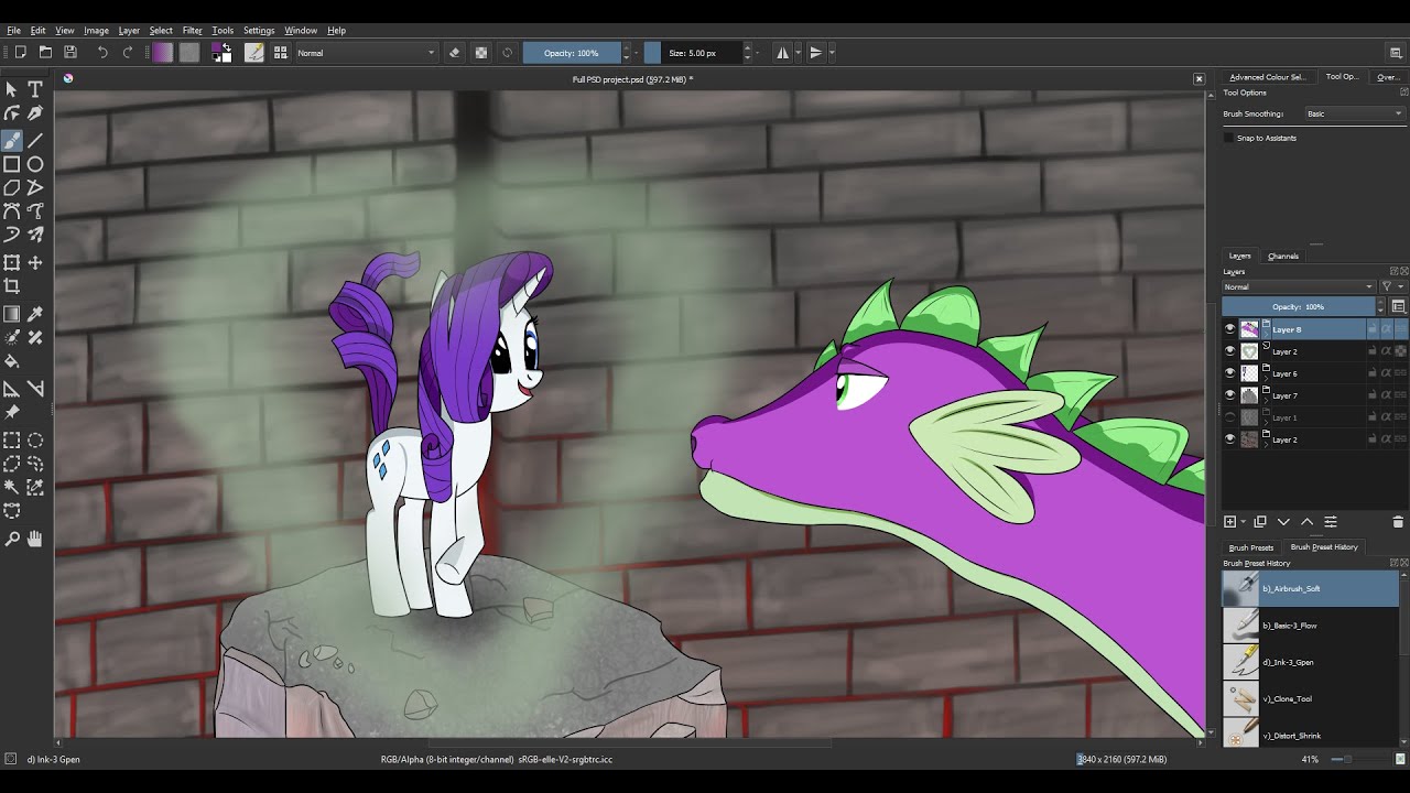 MLP Speedpaint: Sparity - A Pony and a Dragon in Love | Krita - YouTube