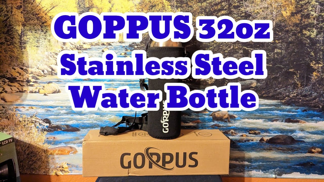 GOPPUS 32oz Stainless Steel Water Bottle for Everyday outdoor use ...